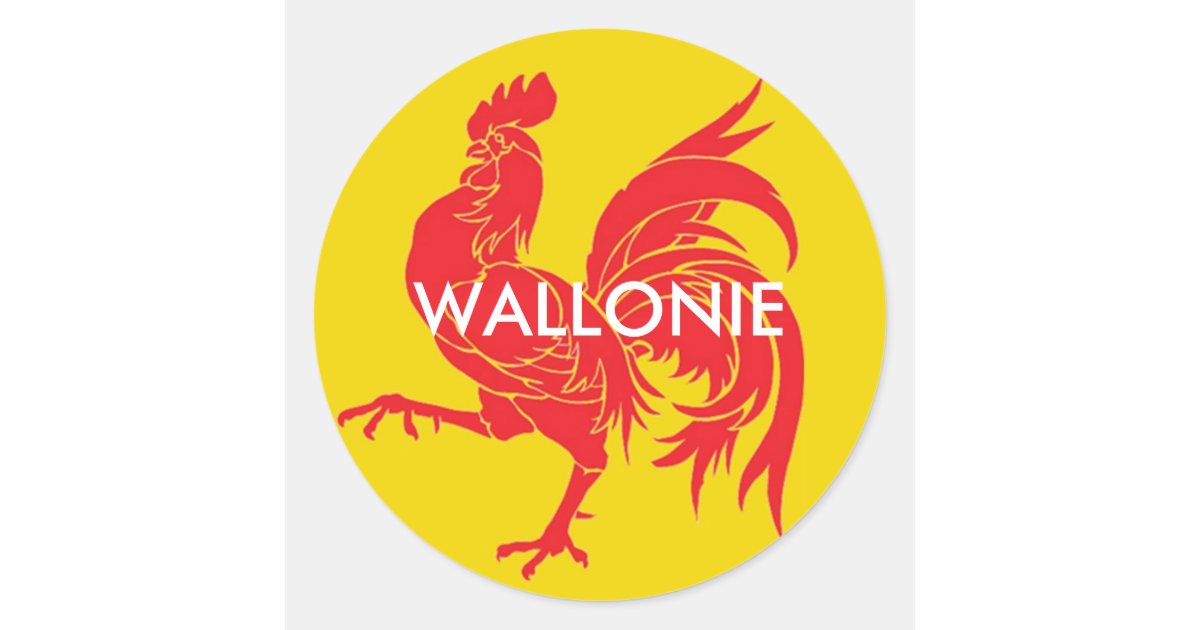 Wallonia Belgium Classic Round Sticker | Zazzle