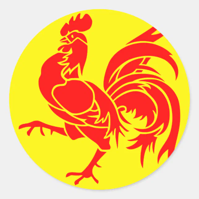 Walloon (Belgium) Flag Classic Round Sticker | Zazzle