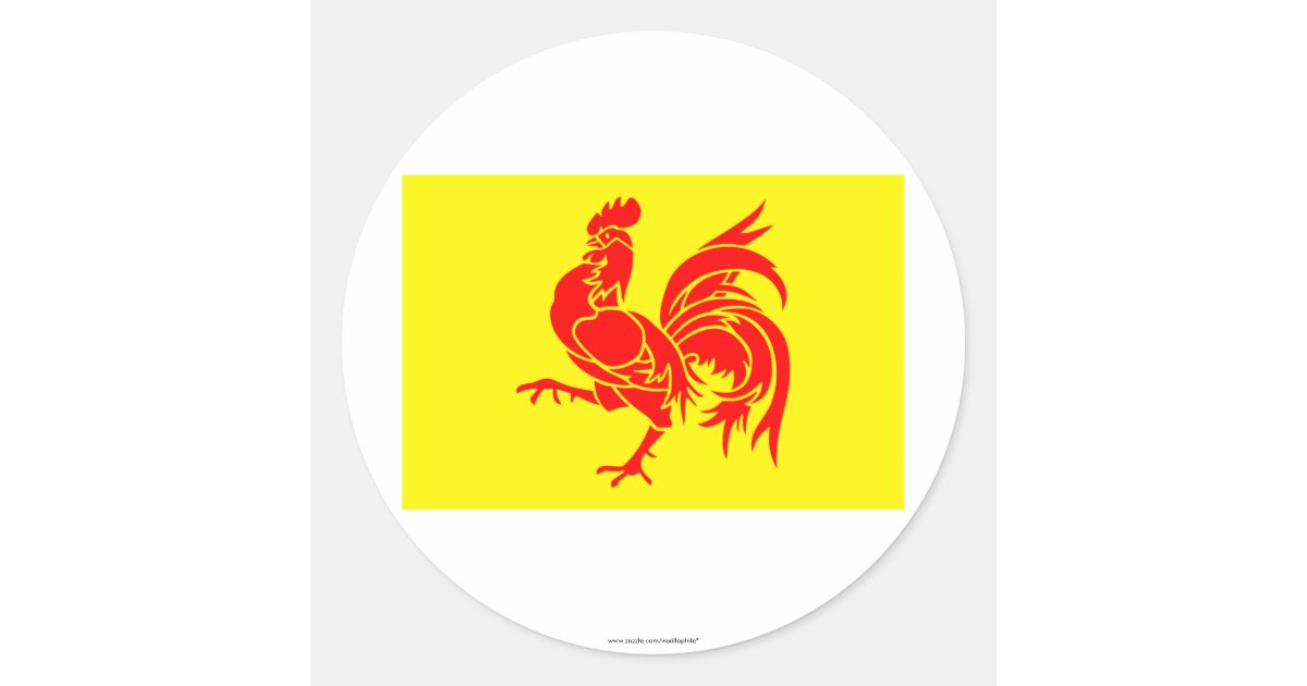 Walloon Region Flag Classic Round Sticker | Zazzle