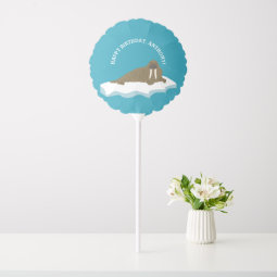 Walrus on an Iceberg Custom Birthday Party Balloon | Zazzle