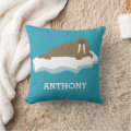 Walrus on an Iceberg Illustration Personalized Throw Pillow | Zazzle