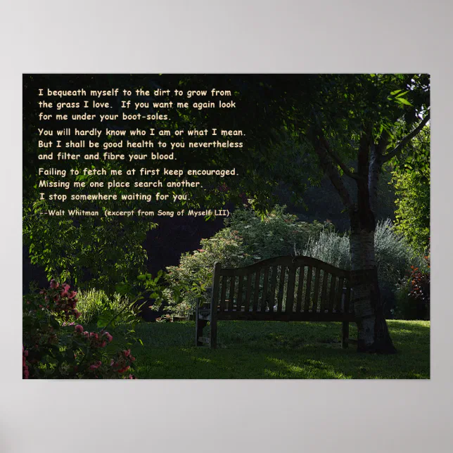 Walt Whitman - Poem Poster | Zazzle