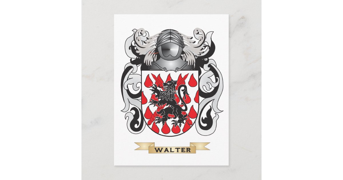 Walter Family Crest (Coat of Arms) Postcard | Zazzle