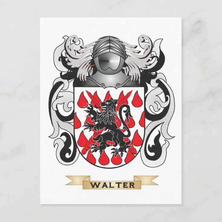 Walter Family Crest (Coat of Arms) Postcard | Zazzle