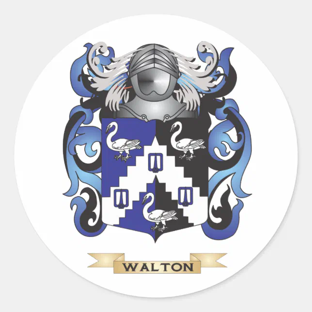 Walton Family Crest (Coat of Arms) Classic Round Sticker | Zazzle