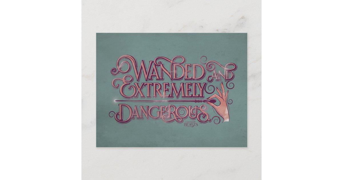 Wanded And Extremely Dangerous Graphic - Pink Postcard | Zazzle