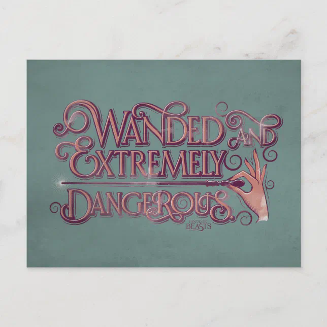 Wanded And Extremely Dangerous Graphic - Pink Postcard | Zazzle
