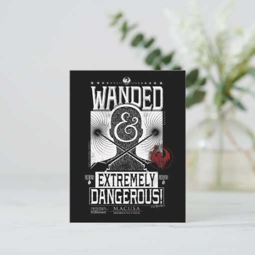 Wanded & Extremely Dangerous Wanted Poster - White Postcard | Zazzle