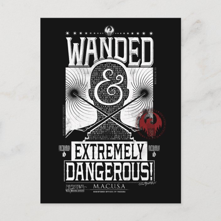 Wanded & Extremely Dangerous Wanted Poster - White Postcard | Zazzle