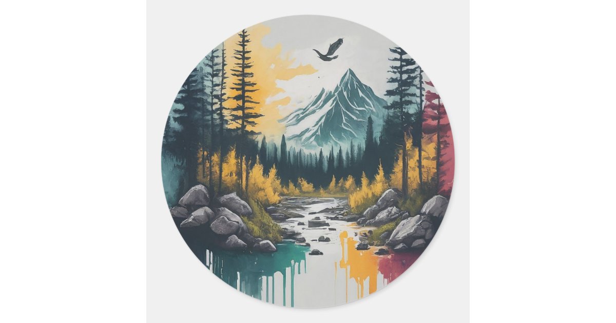 wander classic round sticker | Zazzle