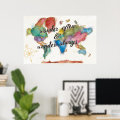 Wander Often, Wander Always Map With Quote Poster | Zazzle