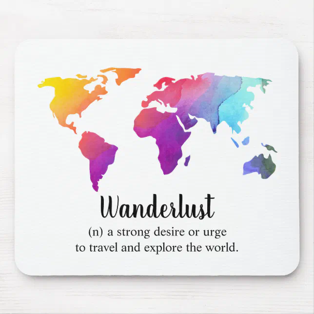 Wanderlust/Colorful World Map design for Mouse Pad | Zazzle