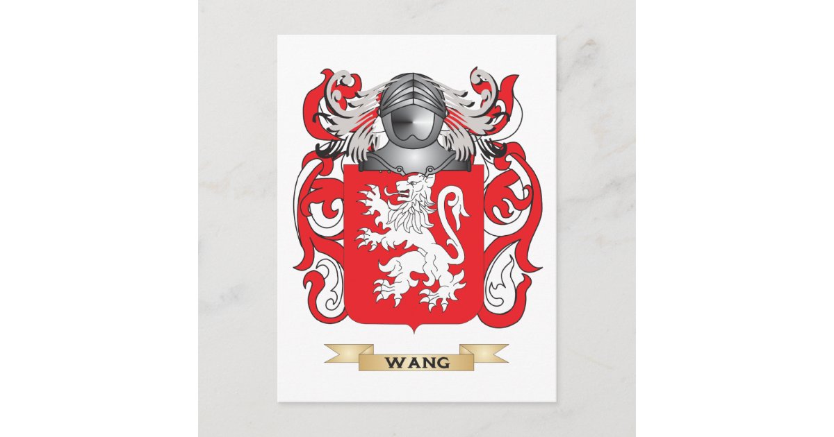 Wang Family Crest (Coat of Arms) Postcard | Zazzle