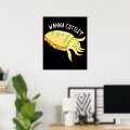 Wanna Cuttle Funny Cuttlefish Pun Dark BG Poster | Zazzle