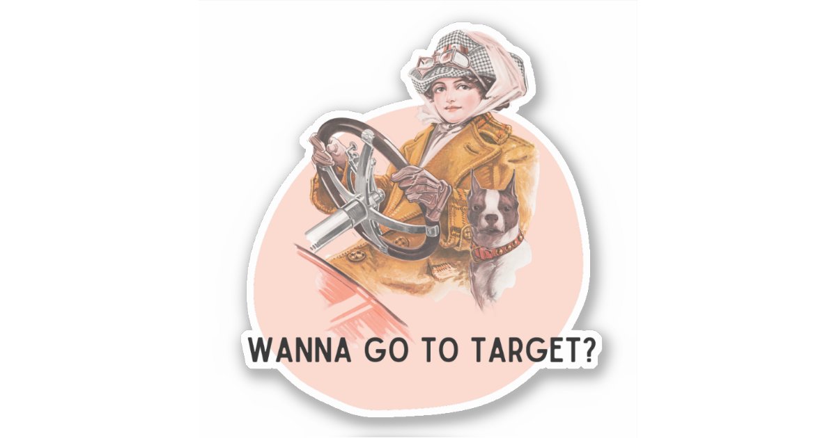 Wanna go to Target? | Vintage Woman Meme Sticker | Zazzle