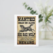 Wanted: Big Bad Wolf Postcard | Zazzle