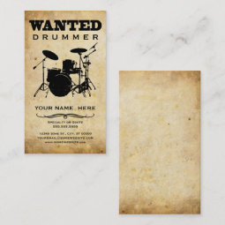 wanted : drummer business card | Zazzle
