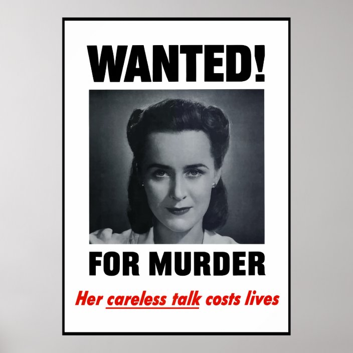Wanted For Murder -- Border Poster | Zazzle.com