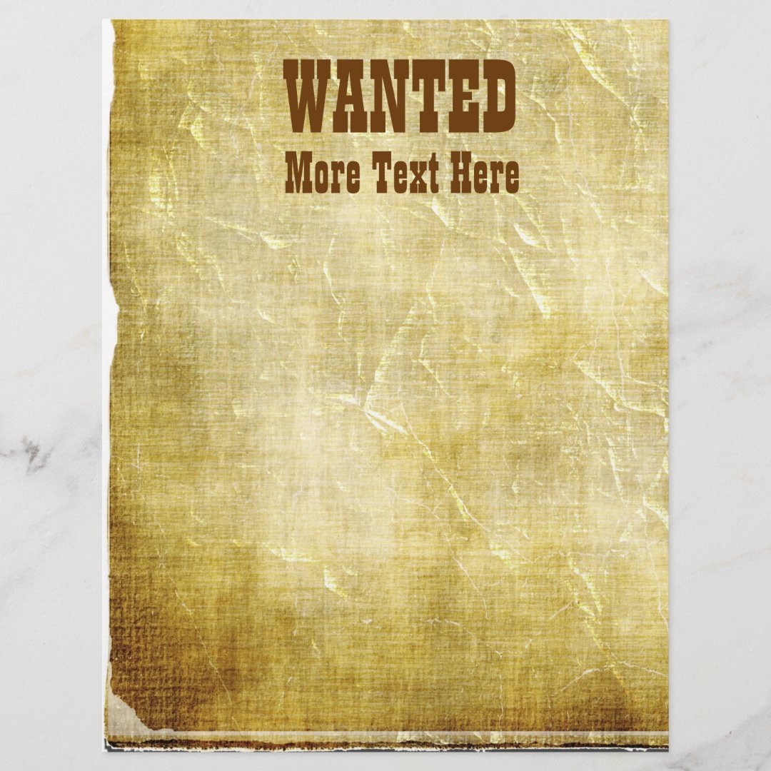 Wanted Old West Theme Letterhead Stationery | Zazzle