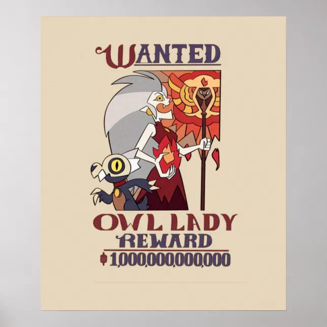 Wanted Owl Lady The owl house Poster | Zazzle