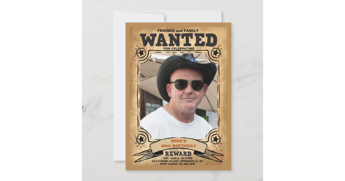 Wanted Photo Frame Invitation | Zazzle