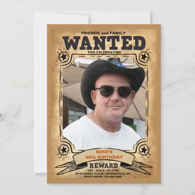 Wanted Photo Frame Invitation | Zazzle