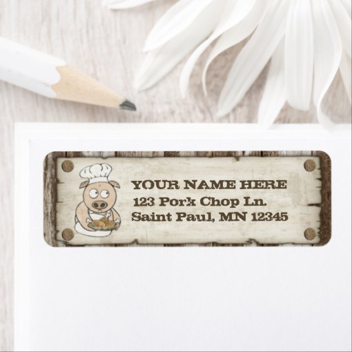 Wanted Pig BBQ Return Address Labels | Zazzle