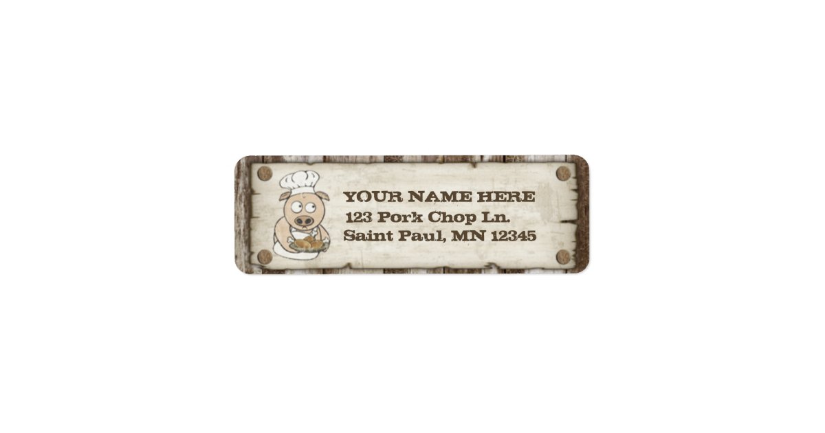 Wanted Pig BBQ Return Address Labels | Zazzle