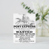 Wanted Pony Express Rider Postcard | Zazzle
