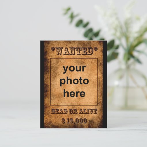 'Wanted' postcard | Zazzle