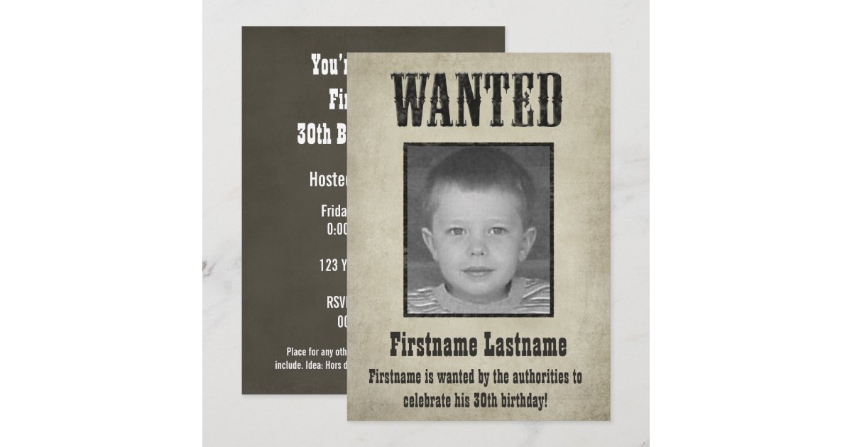 WANTED Poster - Birthday Invitation | Zazzle
