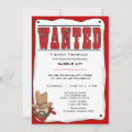 Wanted Poster Birthday Invitation | Zazzle