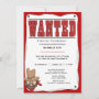 Wanted Poster Birthday Invitation | Zazzle
