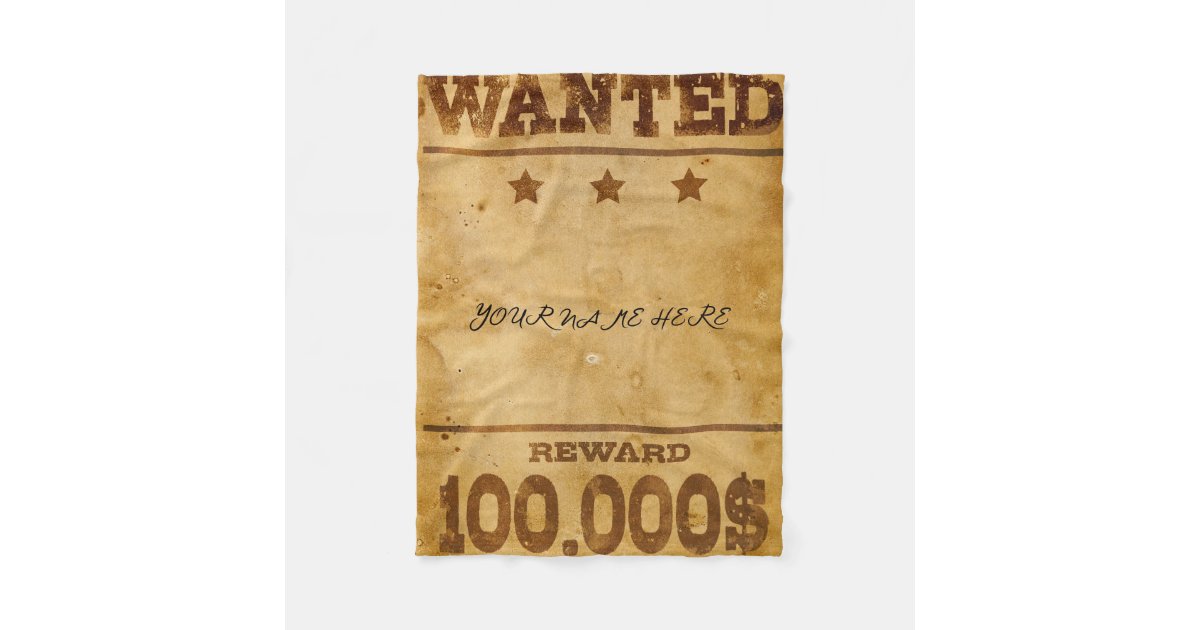 Wanted Poster Blanket | Zazzle