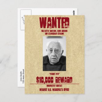 Wanted Poster Custom Template Postcard | Zazzle