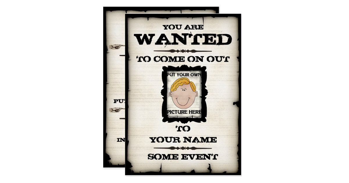 Wanted Poster Event Invitations | Zazzle.com