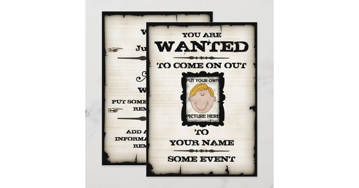 Wanted Poster Event Invitations | Zazzle