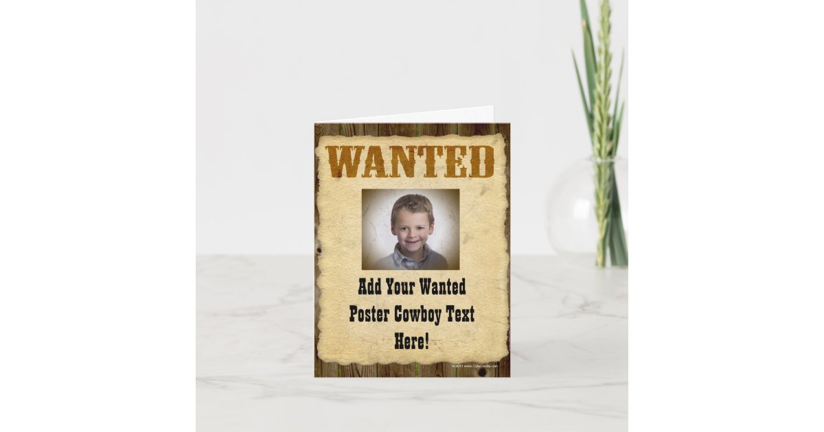Wanted Poster Old-Time Photo Card | Zazzle