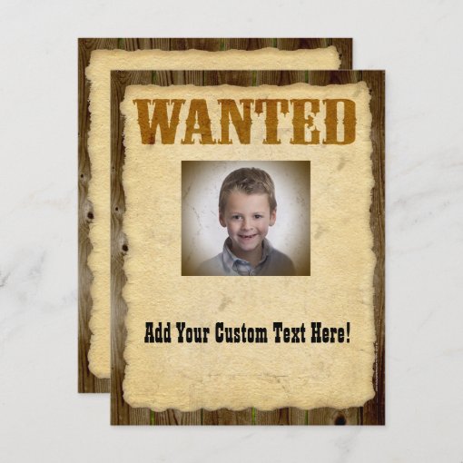Wanted Poster Old-Time Photo Invitation | Zazzle