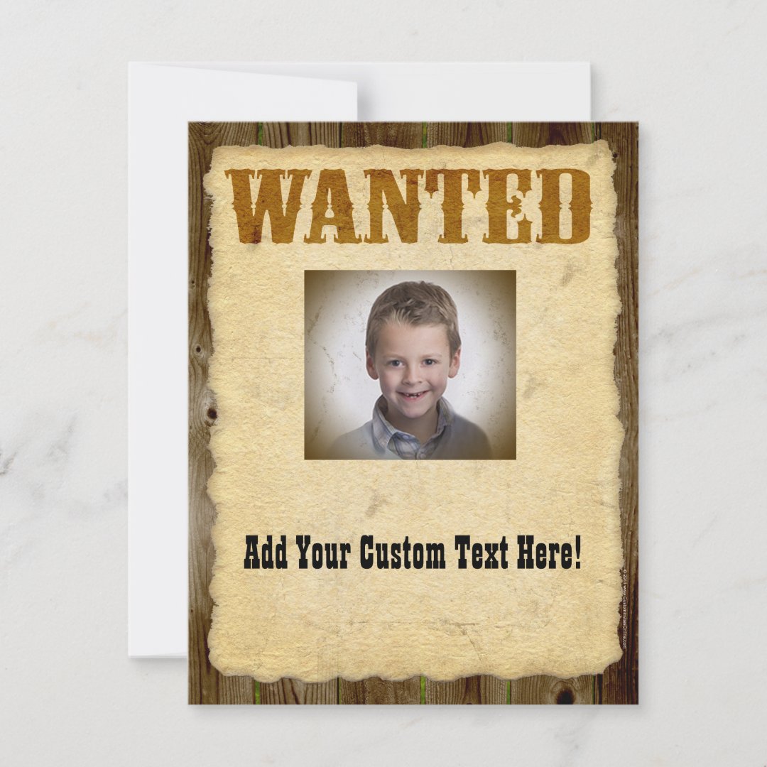 Wanted Poster Old-Time Photo Invitation | Zazzle