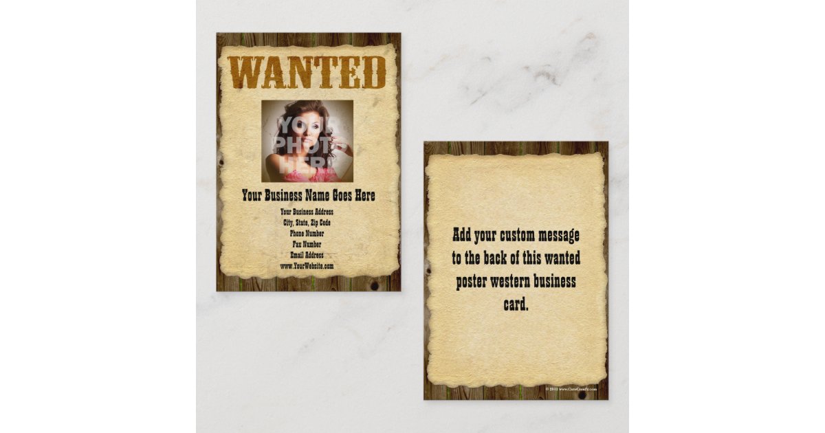 Wanted Poster Old-Time Photo Vintage Antique Business Card | Zazzle