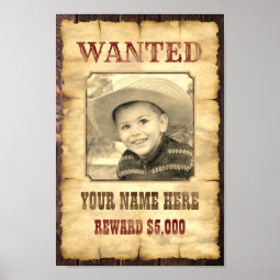 Wanted Poster | Vintage Wild West Photo Template | Zazzle