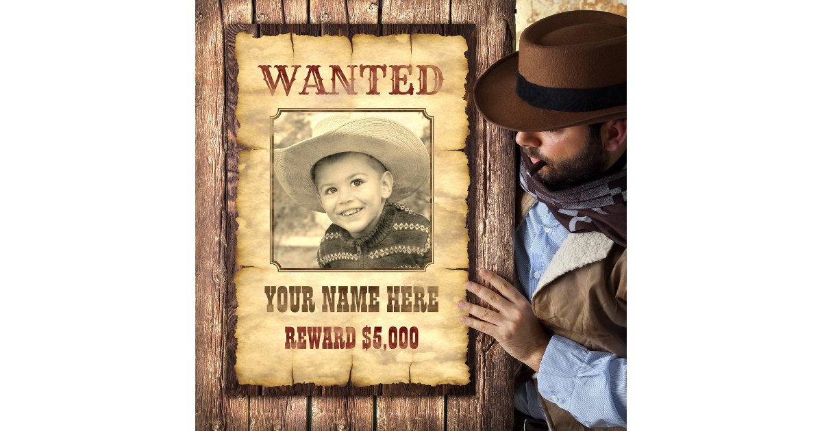 Wanted Poster | Vintage Wild West Photo Template | Zazzle