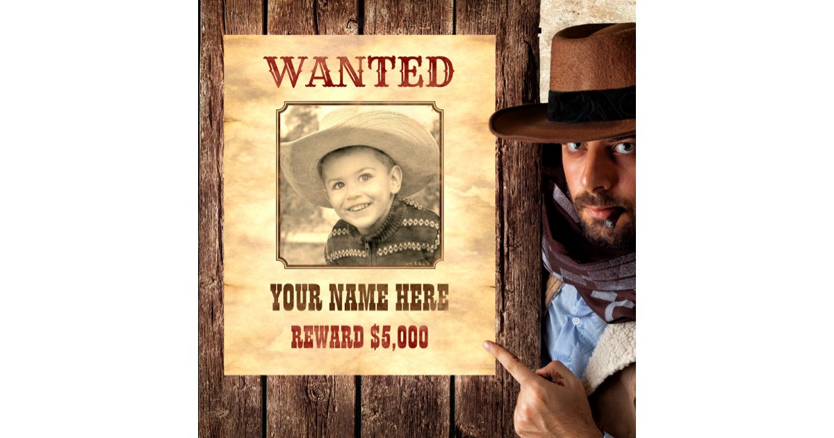 Wanted Poster | Wild West Photo Template | Zazzle