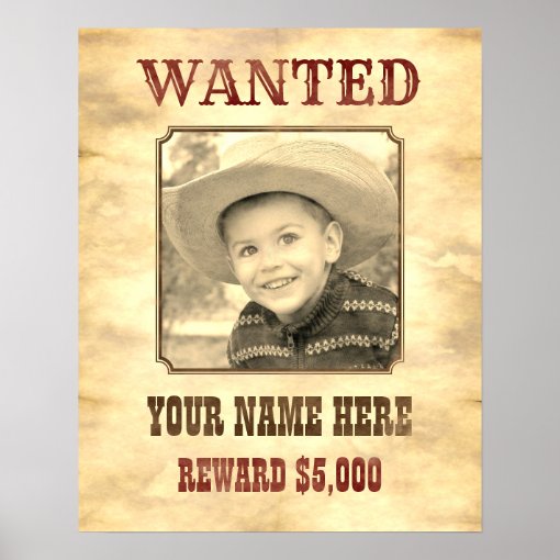Wanted Poster | Wild West Photo Template | Zazzle