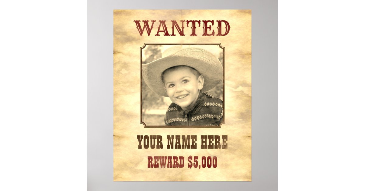Wanted Poster | Wild West Photo Template | Zazzle
