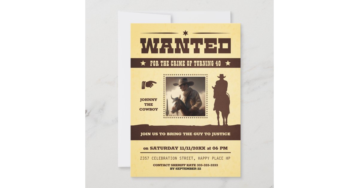 wanted western invitation | Zazzle