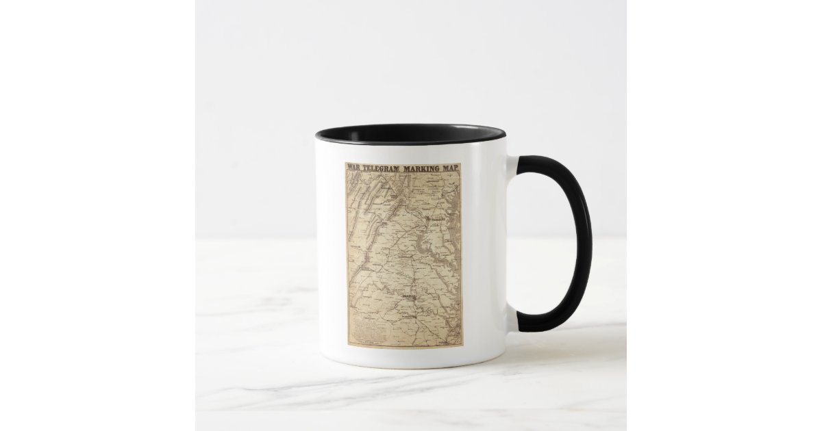 War Telegram Marking Map Mug | Zazzle
