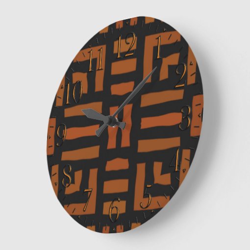 Warm African Tribal Artwork Large Clock | Zazzle