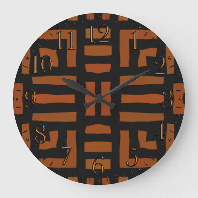 Warm African Tribal Artwork Large Clock | Zazzle